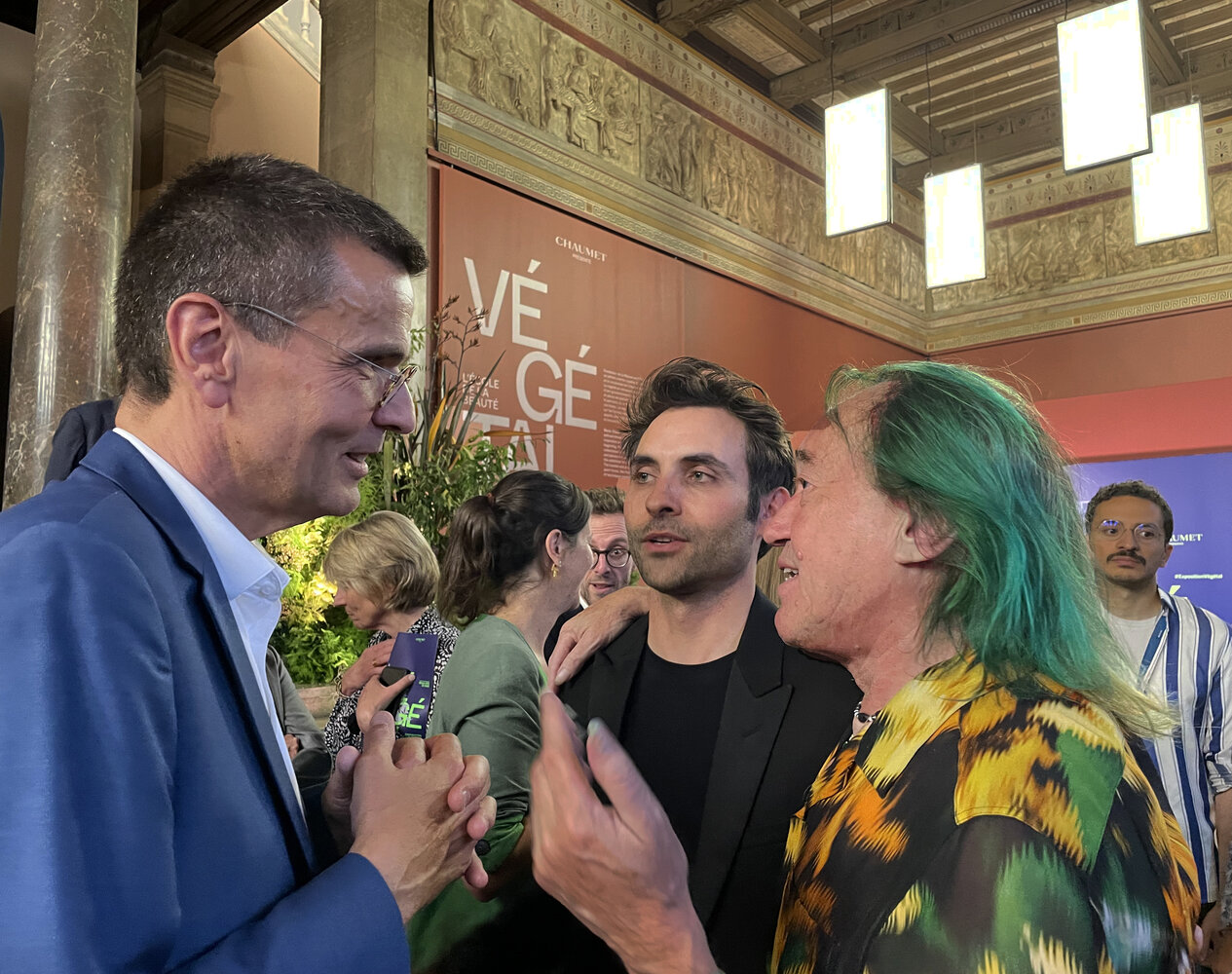 Jean-Marc Mansvelt, Marc Jeanson and Patrick Blanc at the inauguration ...